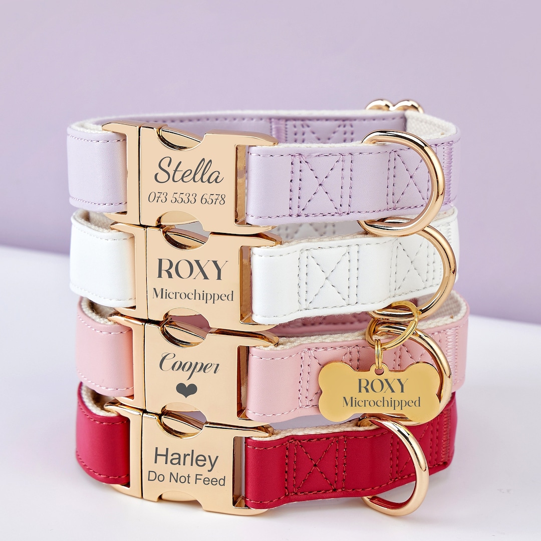 Waterproof PU Leather Dog Collar & Lead,solid Dog Collar Leash Set Red ...