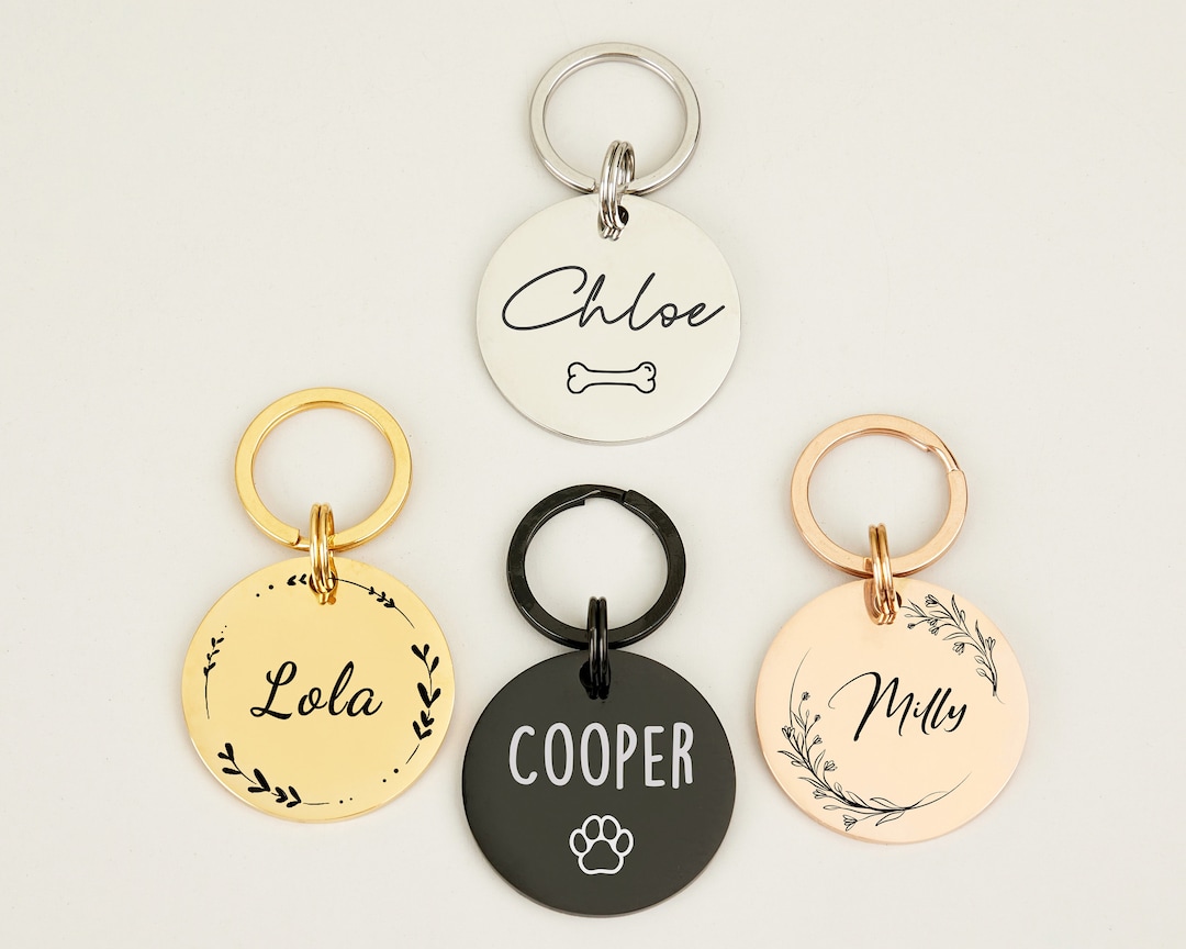 Free Engraved Silent Double-sided Dog Tag, Custom Collar ID for Pets ...