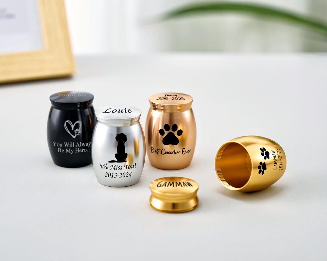 Custom Mini Urn, Tree of Life or Paw Print Cremation Urn, Personalized ...