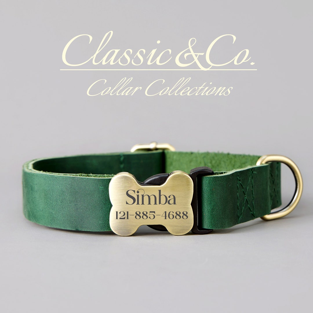 Geniuine Cowhide Leather Dog Collar Lead,solid Dog Collar Leash Set ...