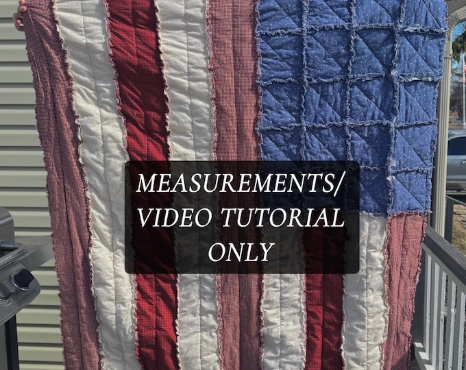 American Flag Rag Quilt. This Gorgeous Quilt is Made From Soft Cottons ...