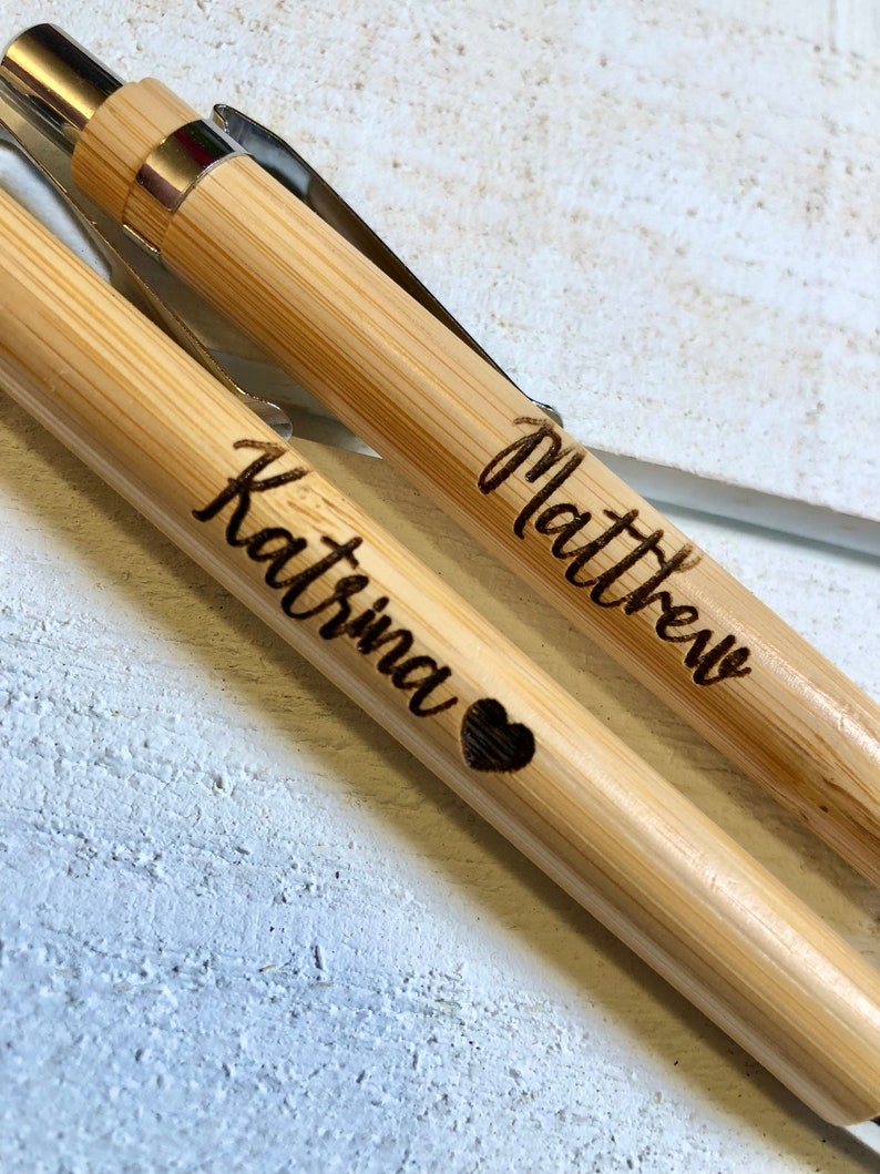 Custom Engraved Bamboo Pen | Personalized Pen, Retirement, Anniversary ...