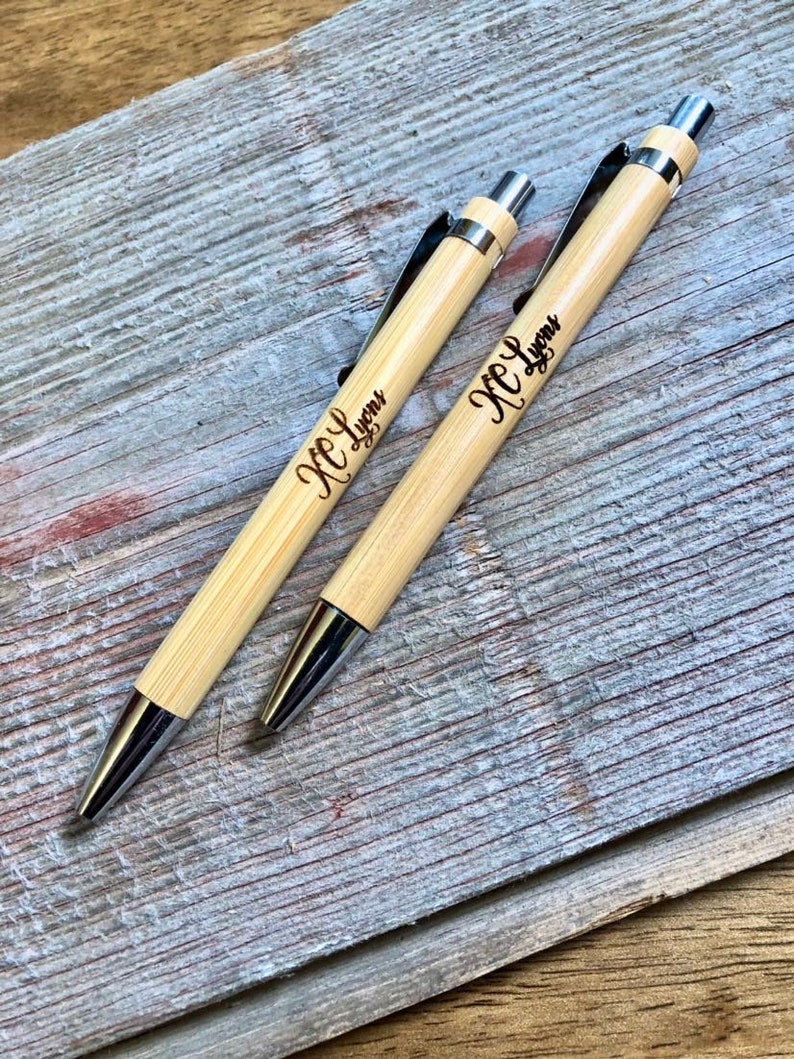 Custom Engraved Bamboo Pen | Personalized Pen, Retirement, Anniversary ...
