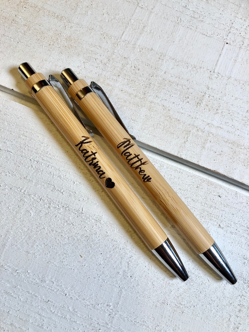 Custom Engraved Bamboo Pen | Personalized Pen, Retirement, Anniversary ...