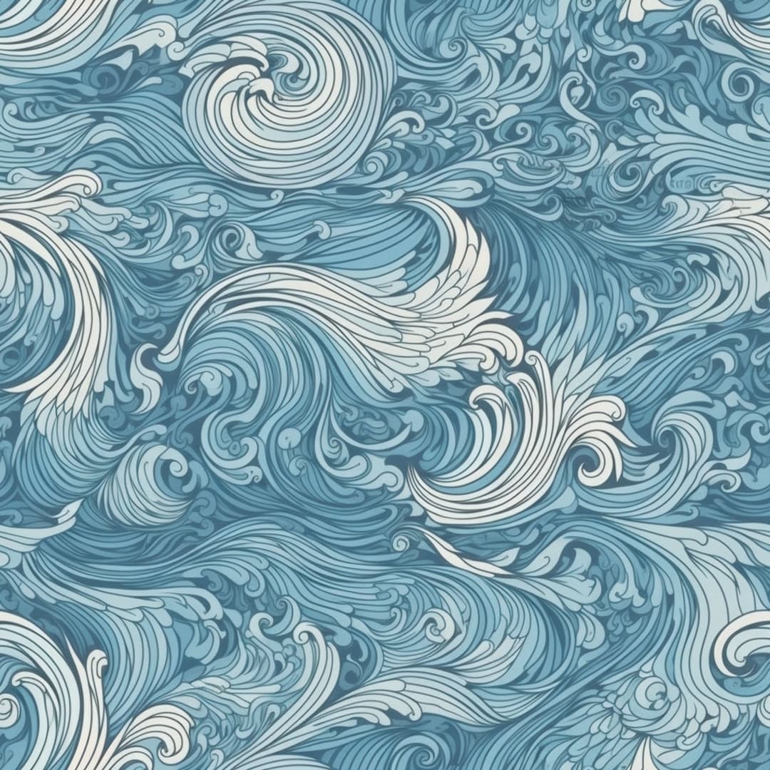 Ocean Wave Pattern Digital Download | Printable Wave Design | Instant ...