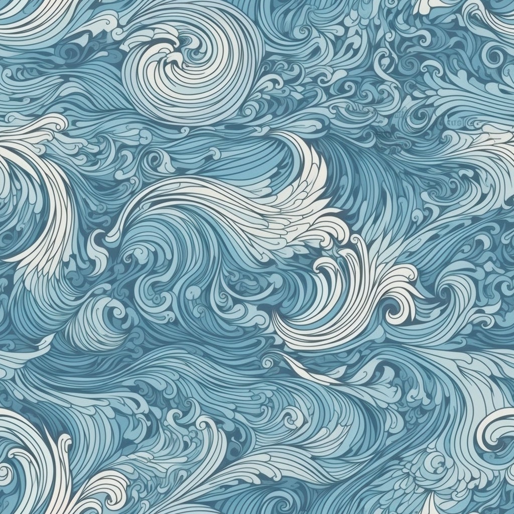Ocean Wave Pattern Digital Download | Printable Wave Design | Instant ...