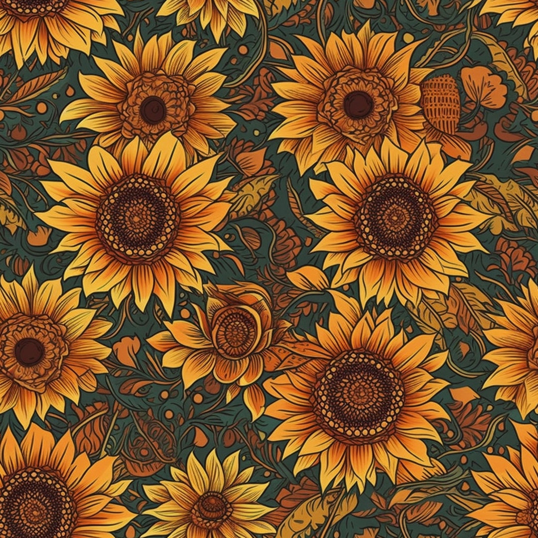 Sunflower Pattern Digital Download | Printable Flower Design | Instant ...