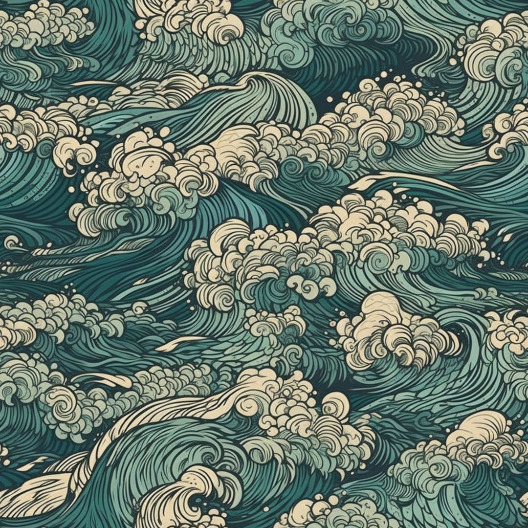 Ocean Wave Pattern Digital Download | Printable Wave Design | Instant ...
