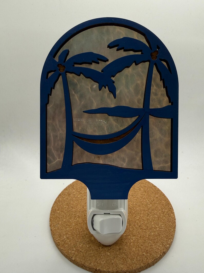 Palm Trees Night Light, Blue - Etsy