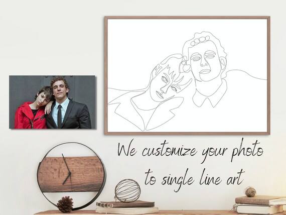 One Line Art From Your Photo to an Art Single Line Art | Etsy
