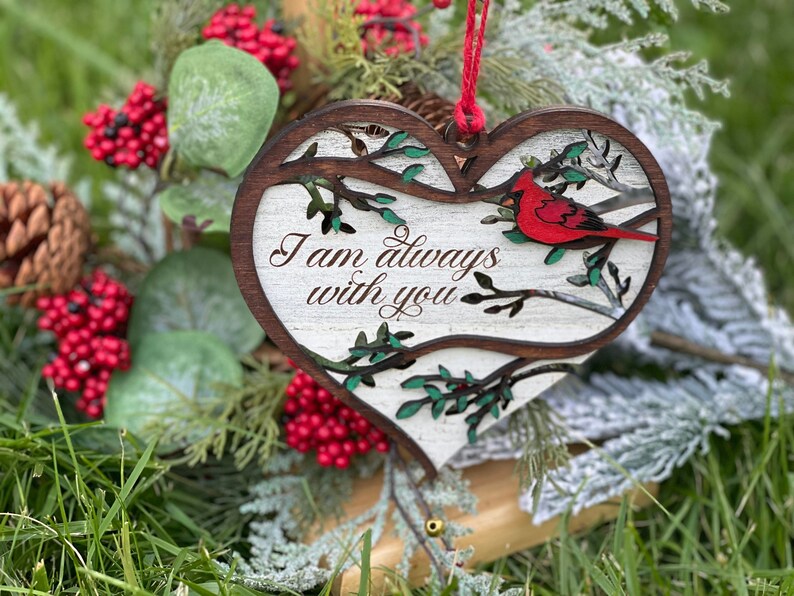 Personalized Cardinal Memorial Christmas Ornament Wooden - Etsy