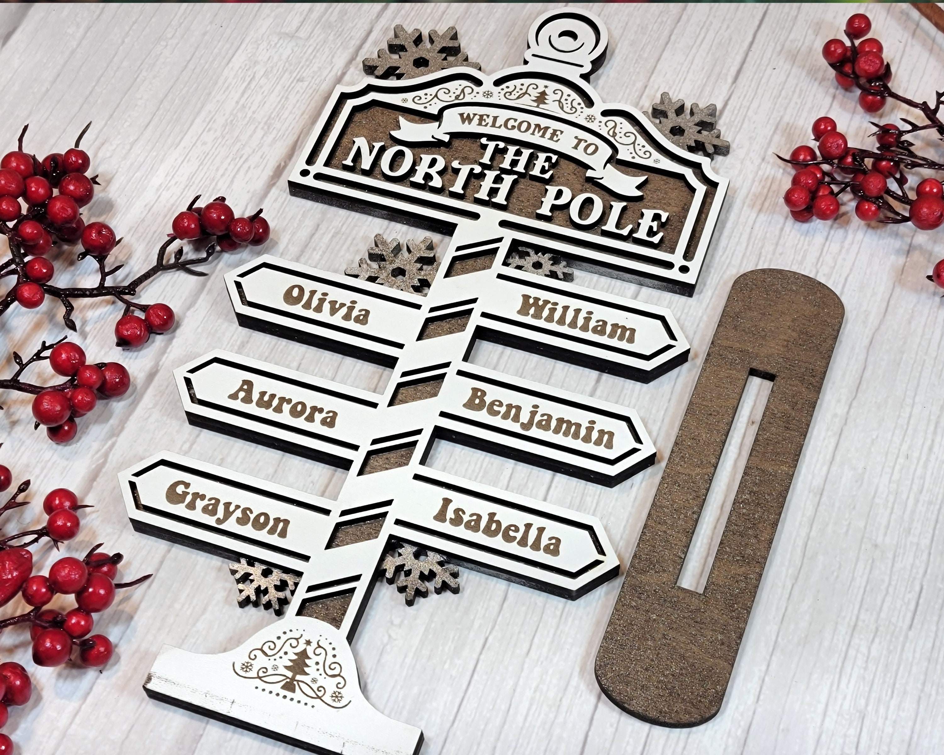 Personalized North Pole Family Sign Wooden Christmas Decor - Etsy
