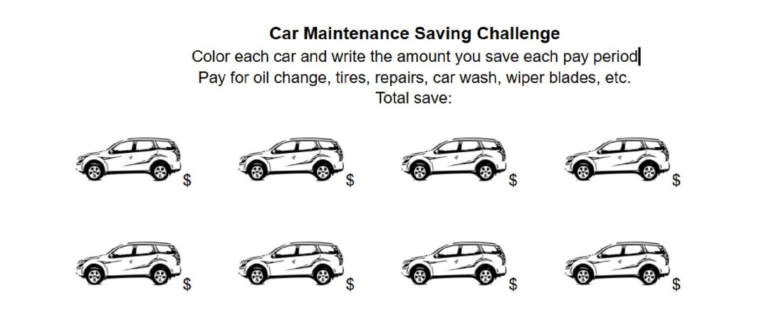 Car Maintenance Saving Challenge - Etsy