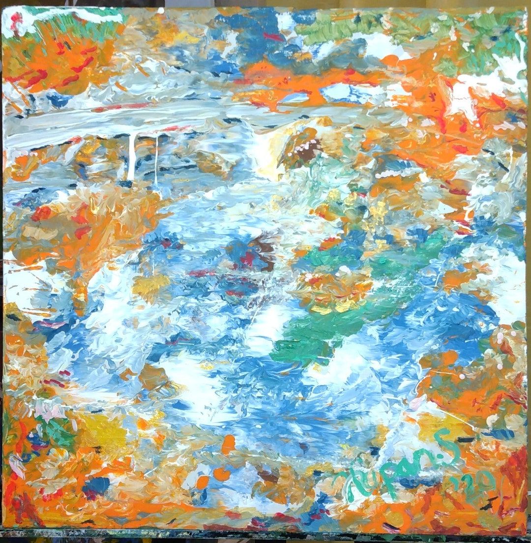 Fallen Sky Abstract Landscape 12x12 Acrylic on HDF - Etsy