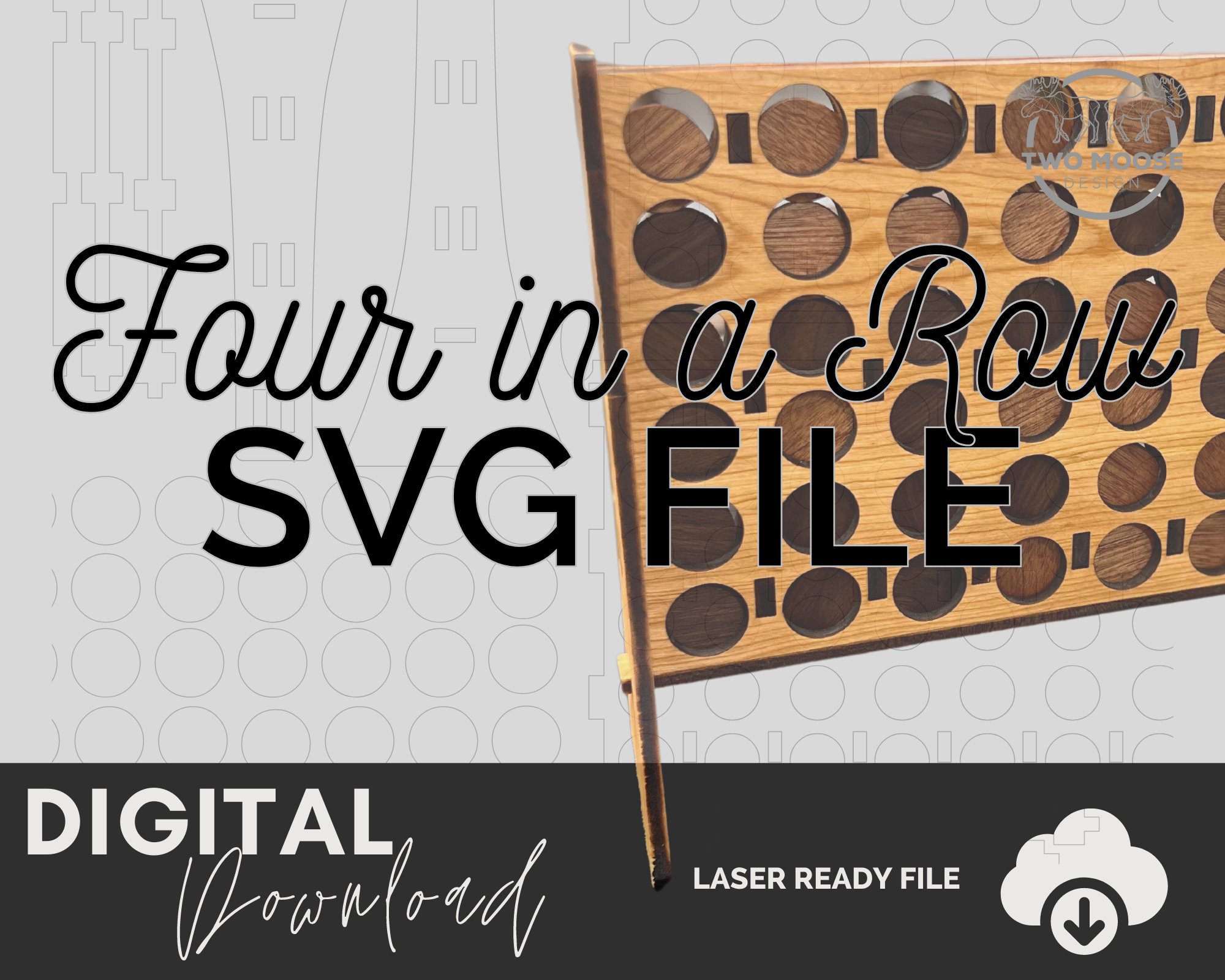 Four in a Row SVG File Laser Connect Four Family Game Laser File - Etsy