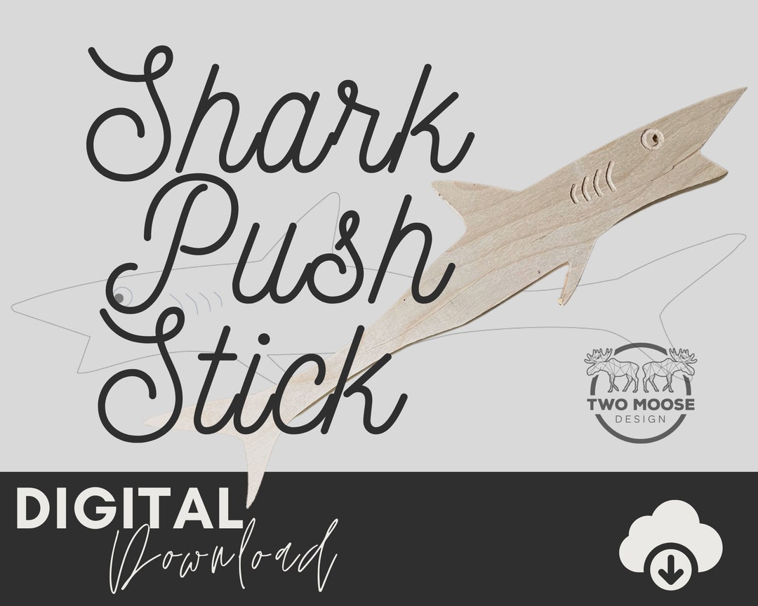 Shark Push Stick SVG: CNC Template (digital Download) - Etsy