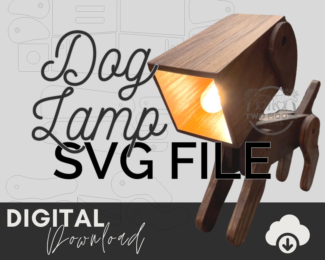 Dog Lamp SVG: CNC Laser Cut File, DIY Project (.crv File) (digital ...