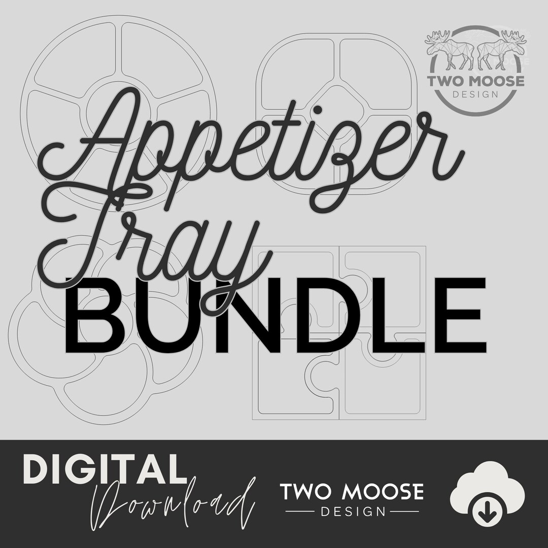 Appetizer Tray SVG Bundle CNC Project 4 Serving Tray CNC Files - Etsy UK