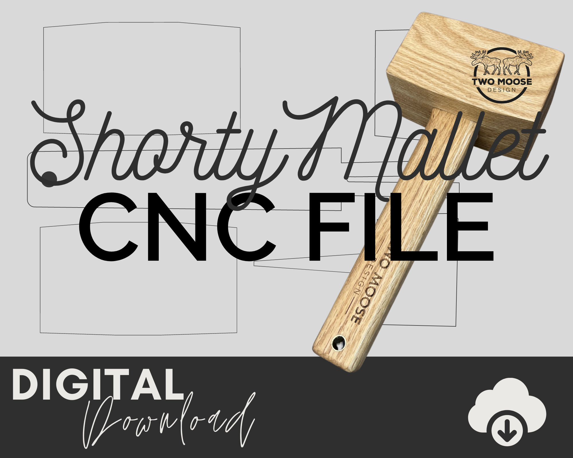 Mallet SVG File "the Shorty" - CNC Mallet Plans - Mallet Template - Etsy