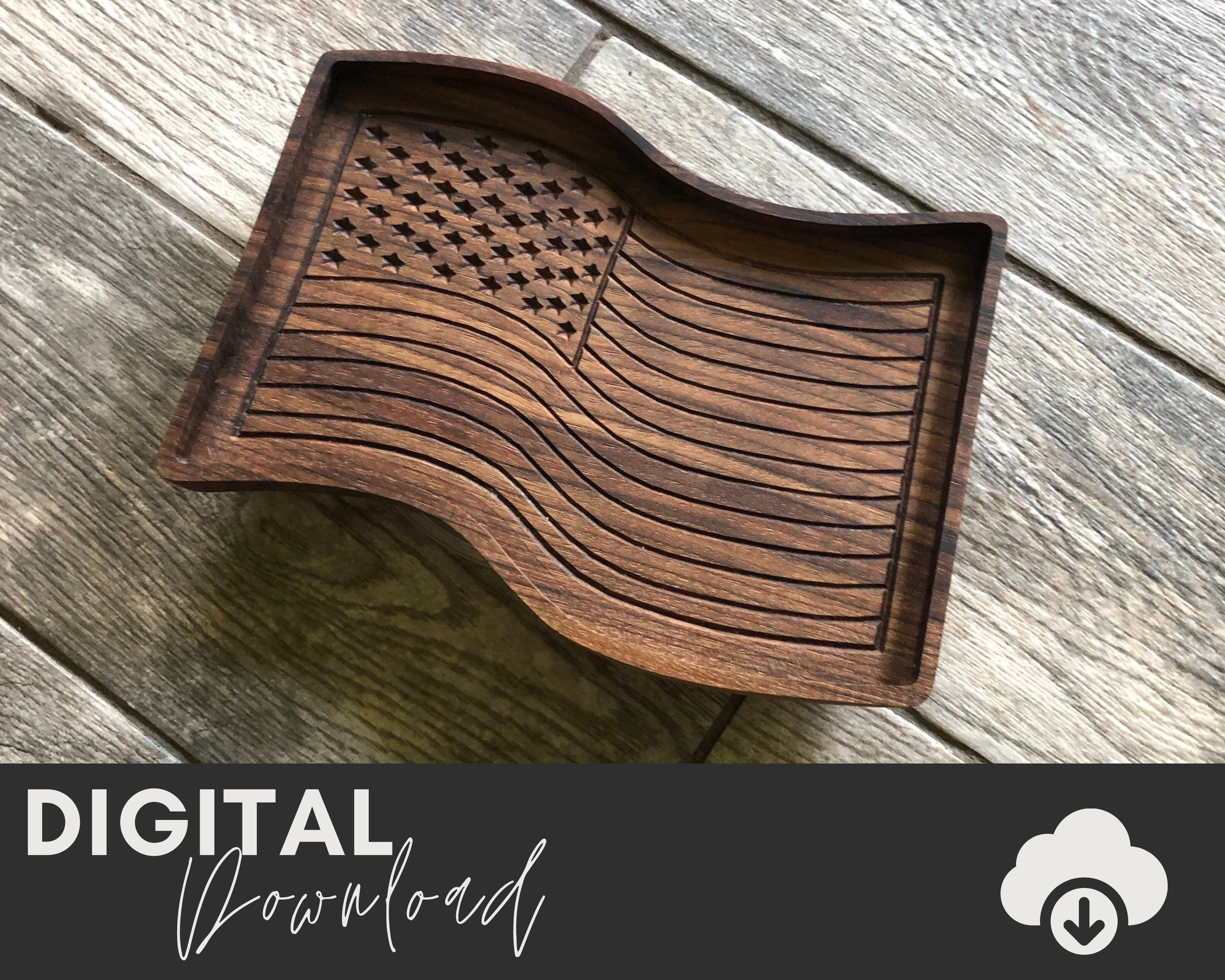 Flag SVG Cut File - CNC | Wooden Project Files - Waving Flag Catch All ...