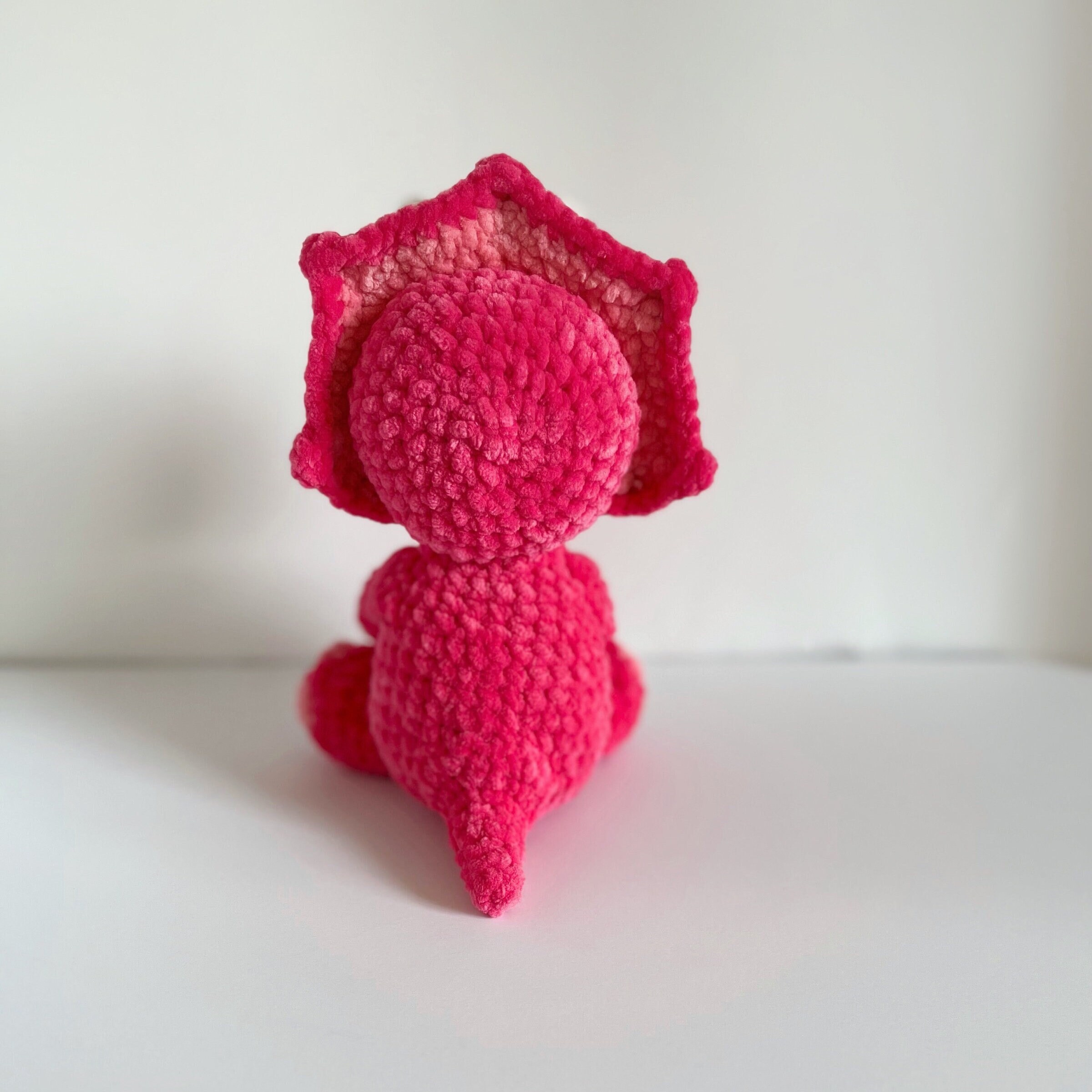 Triceratops Pink Dinosaur Plush Toy Stuffed Animal Amigurumi - Etsy