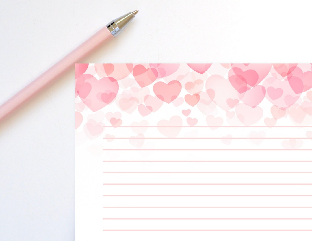 Hearts Stationery - Printable Stationery - Stationery - Valentine's Day ...