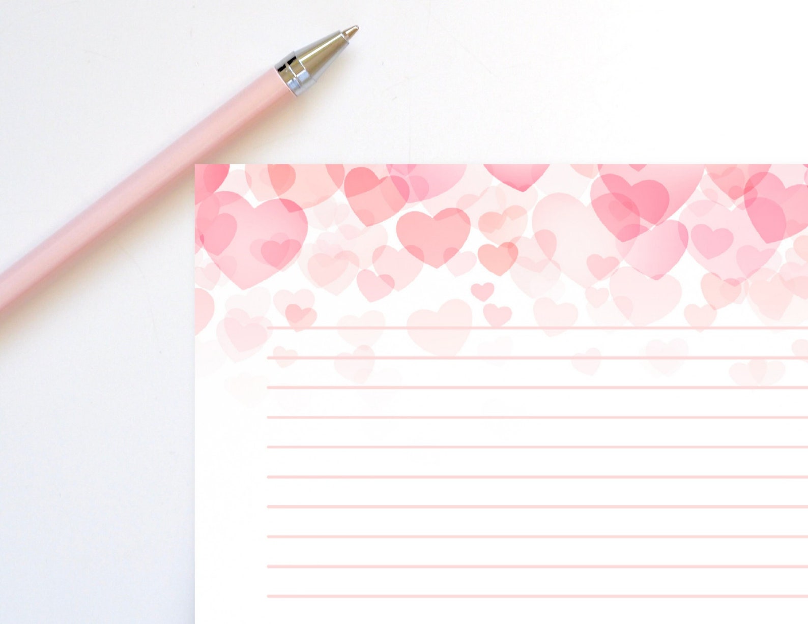 Hearts Stationery - Printable Stationery - Stationery - Valentine's Day ...