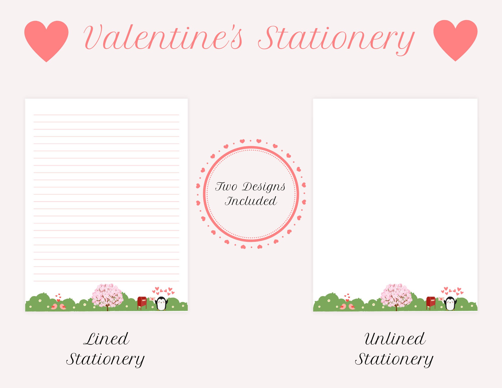 Valentine's Day - Printable Stationery - Galentine's Day - Stationery ...