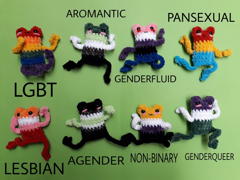 LGBTQ Leggy Froggy Crochet Plushie / Pride Flags / With or - Etsy