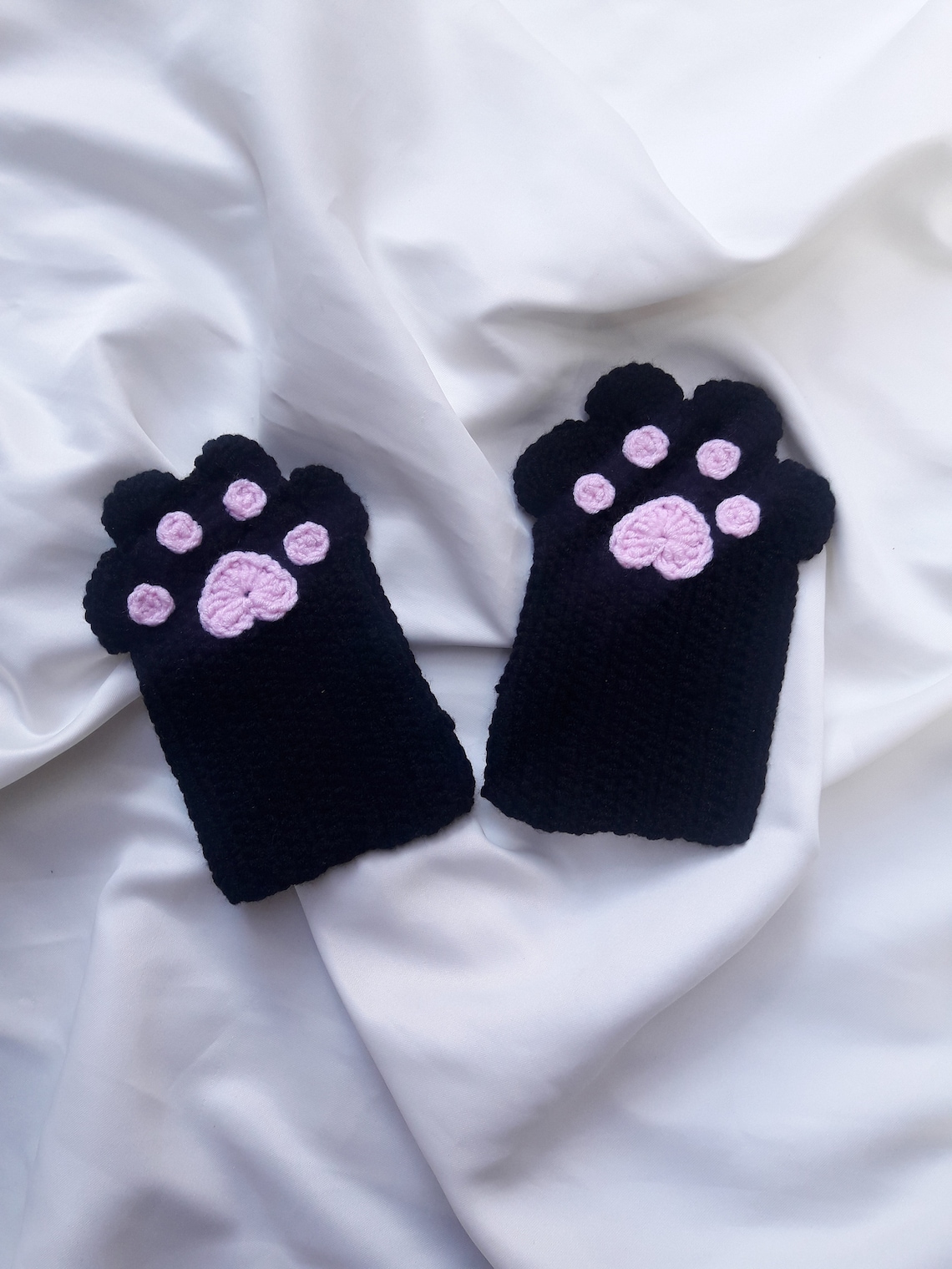 Cat Paw Gloves / Knit Cat Paw Mittens / Kawaii Fingerless Gloves ...