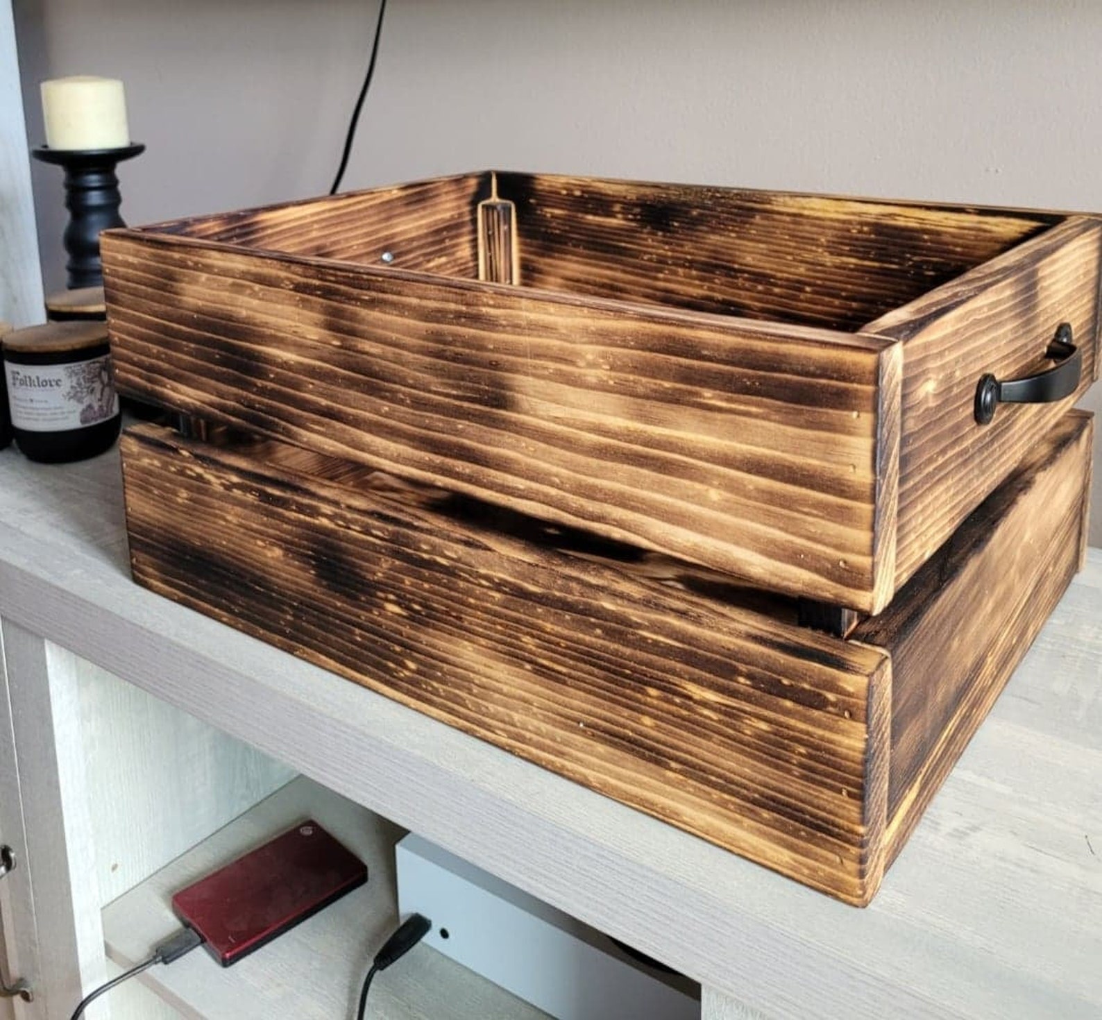 Extra-large Rustic Wooden Crate Storage Box Home Decor - Etsy