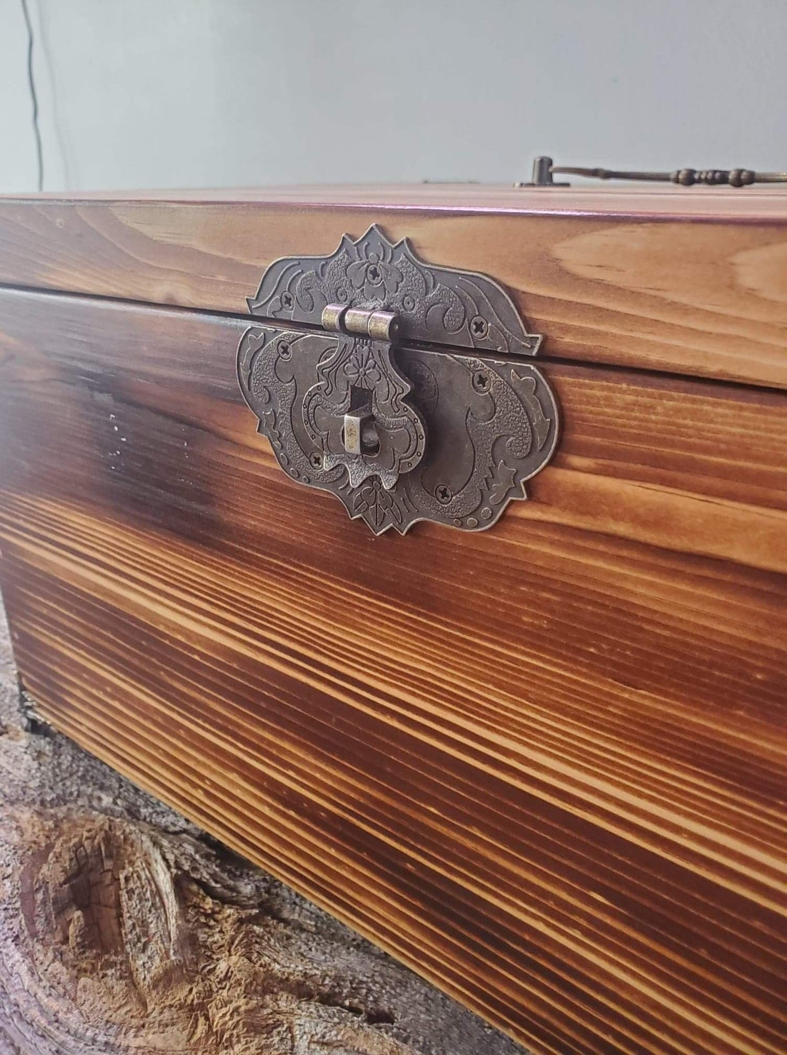 Large Wood Lockbox Storage Box Wooden Storage Box Keepsake - Etsy
