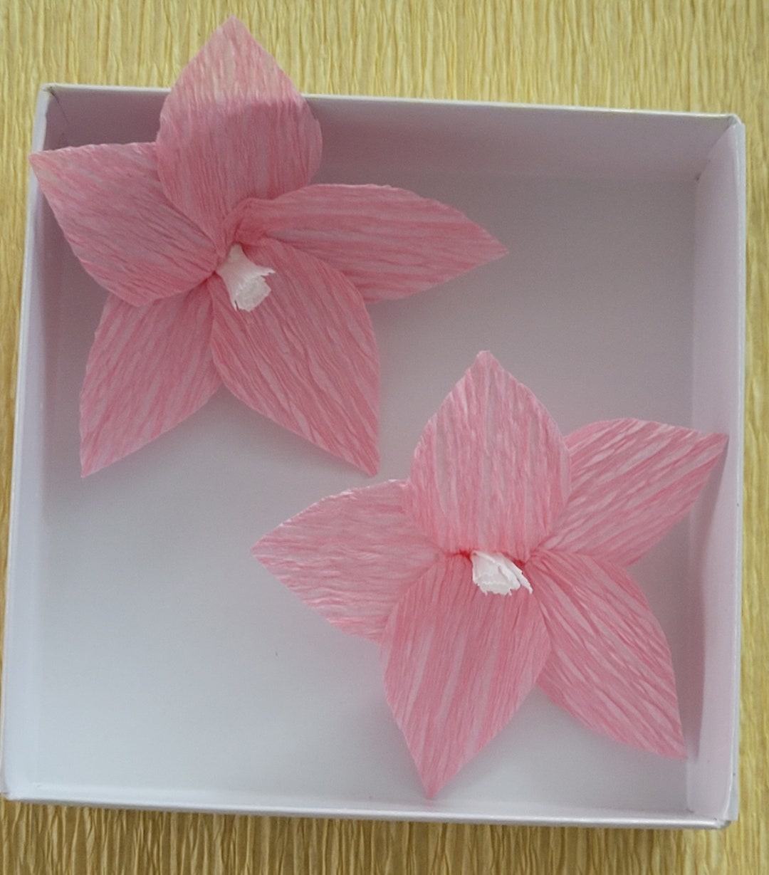 Pink Crepe Paper Lily Flower Earrings - Etsy