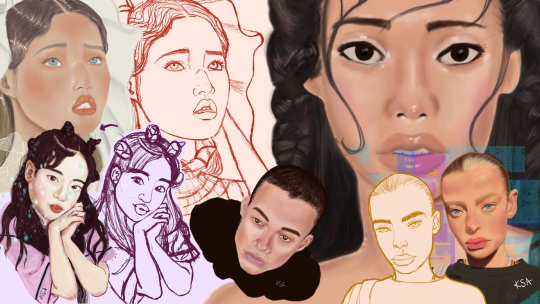 Art Class/ How to Draw Portraits Step-by-step for Beginners/ Four 1 ...