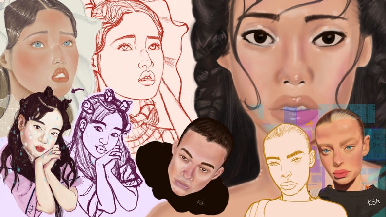 Art Class/ How to Draw Portraits Step-by-step for Beginners/ Four 1 ...