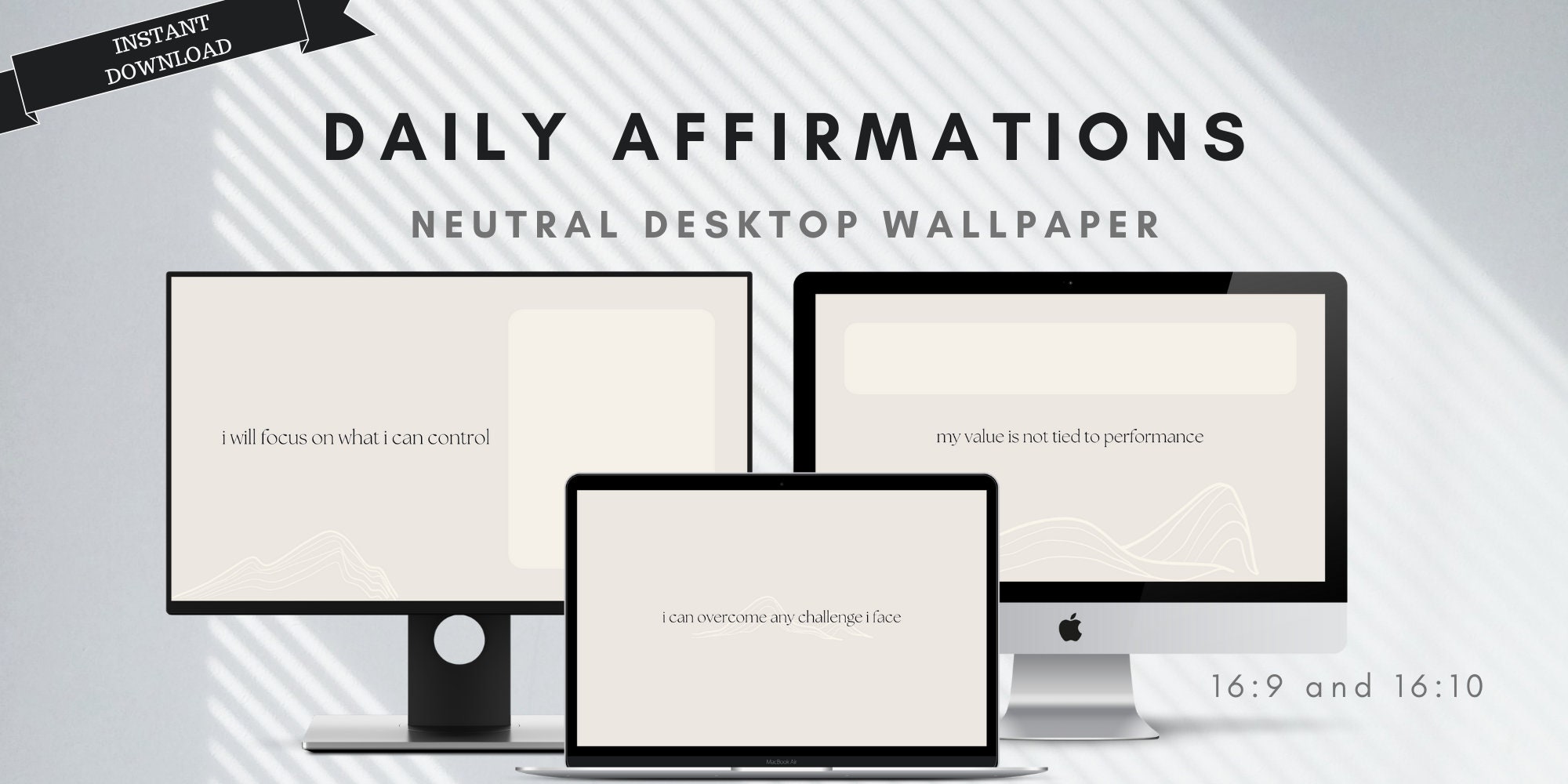 DESKTOP WALLPAPER ORGANIZER | 5 Neutral Minimalistic Daily Affirmations ...