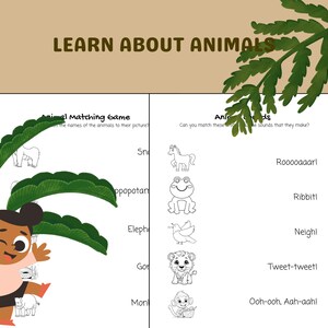 PRINTABLE Animal Safari Adventure Preschool Workbook - Fun ...