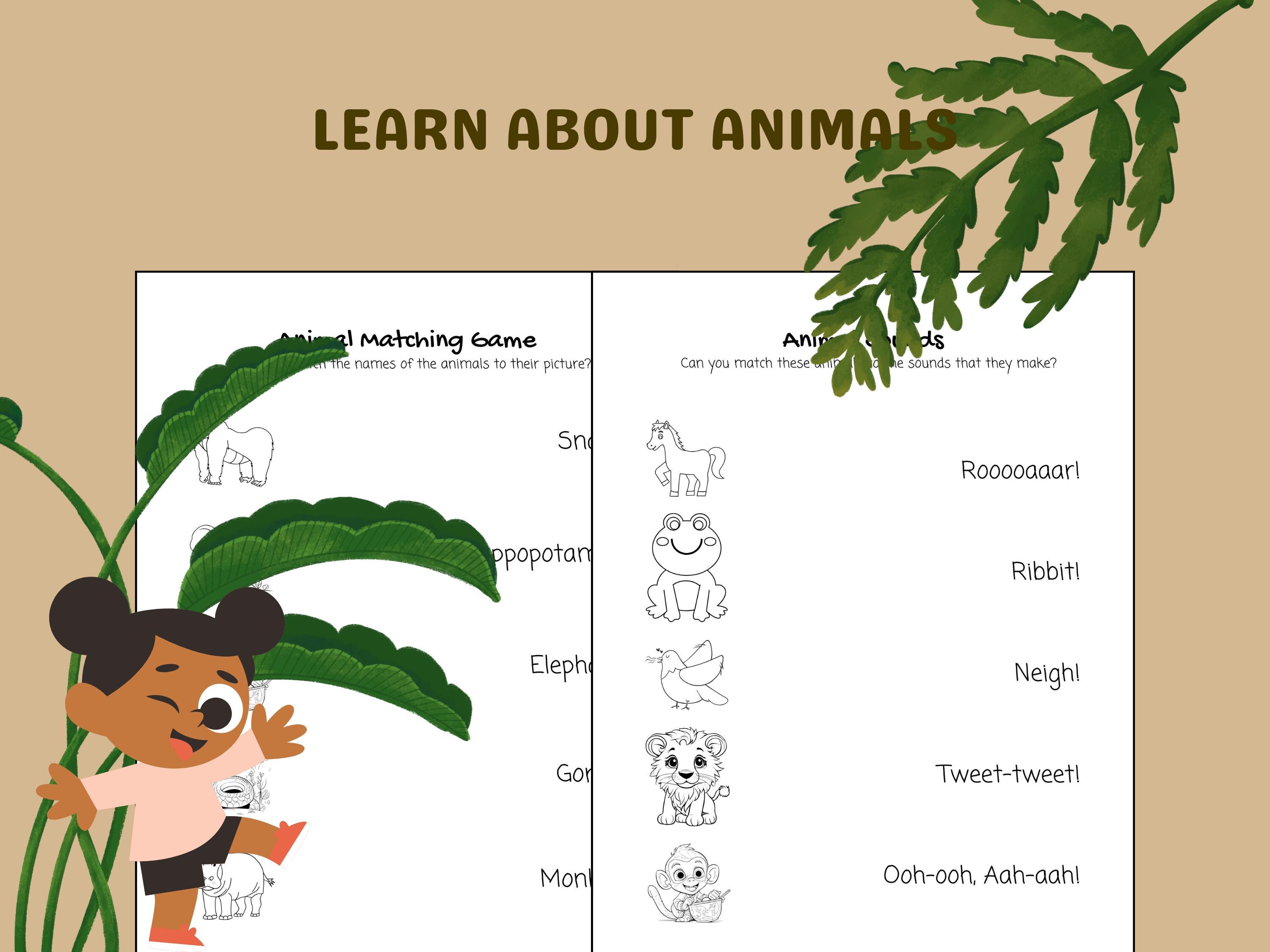 PRINTABLE Animal Safari Adventure Preschool Workbook - Fun ...