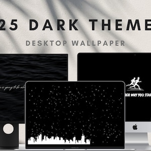 DESKTOP WALLPAPER | 25 Minimalist Dark Wallpaper | Instant Digital ...