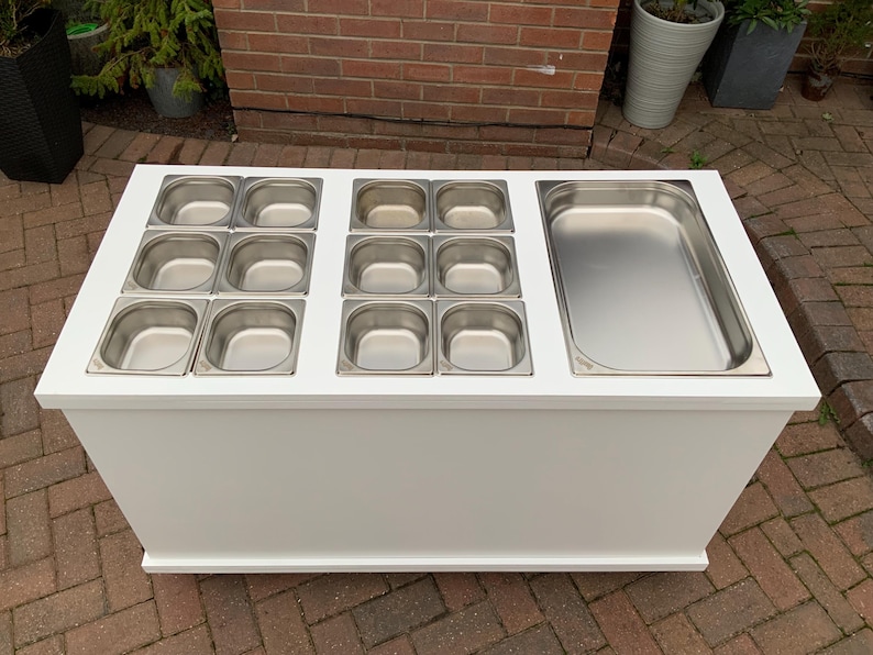 Portable Charcuterie Cart, Mobile Snack Bar, White Satin, 13 Stainless ...