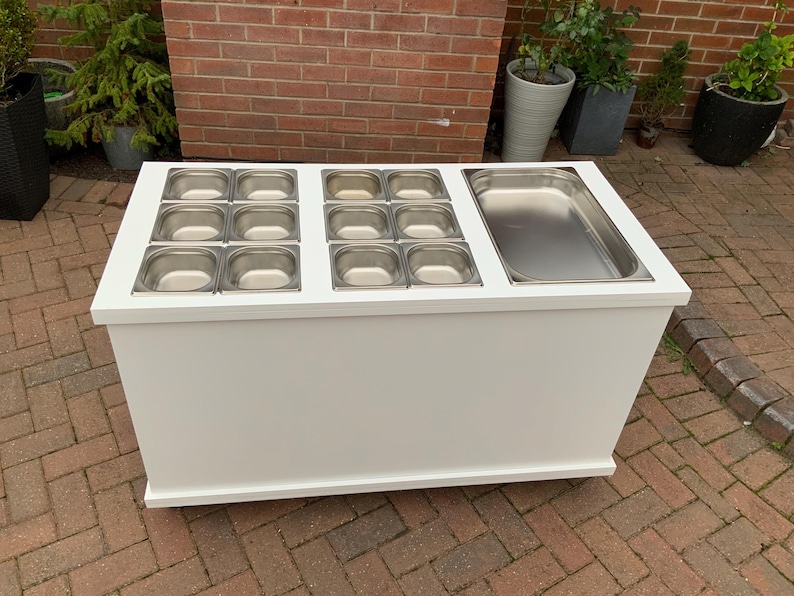 Portable Charcuterie Cart, Mobile Snack Bar, White Satin, 13 Stainless ...