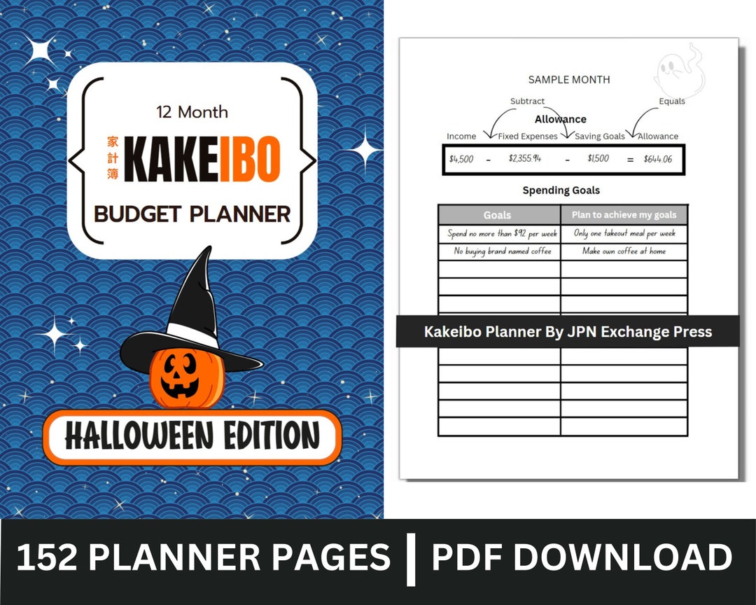 Kakeibo Monthly Budget Planner: Savings and Expense Tracker | Halloween ...