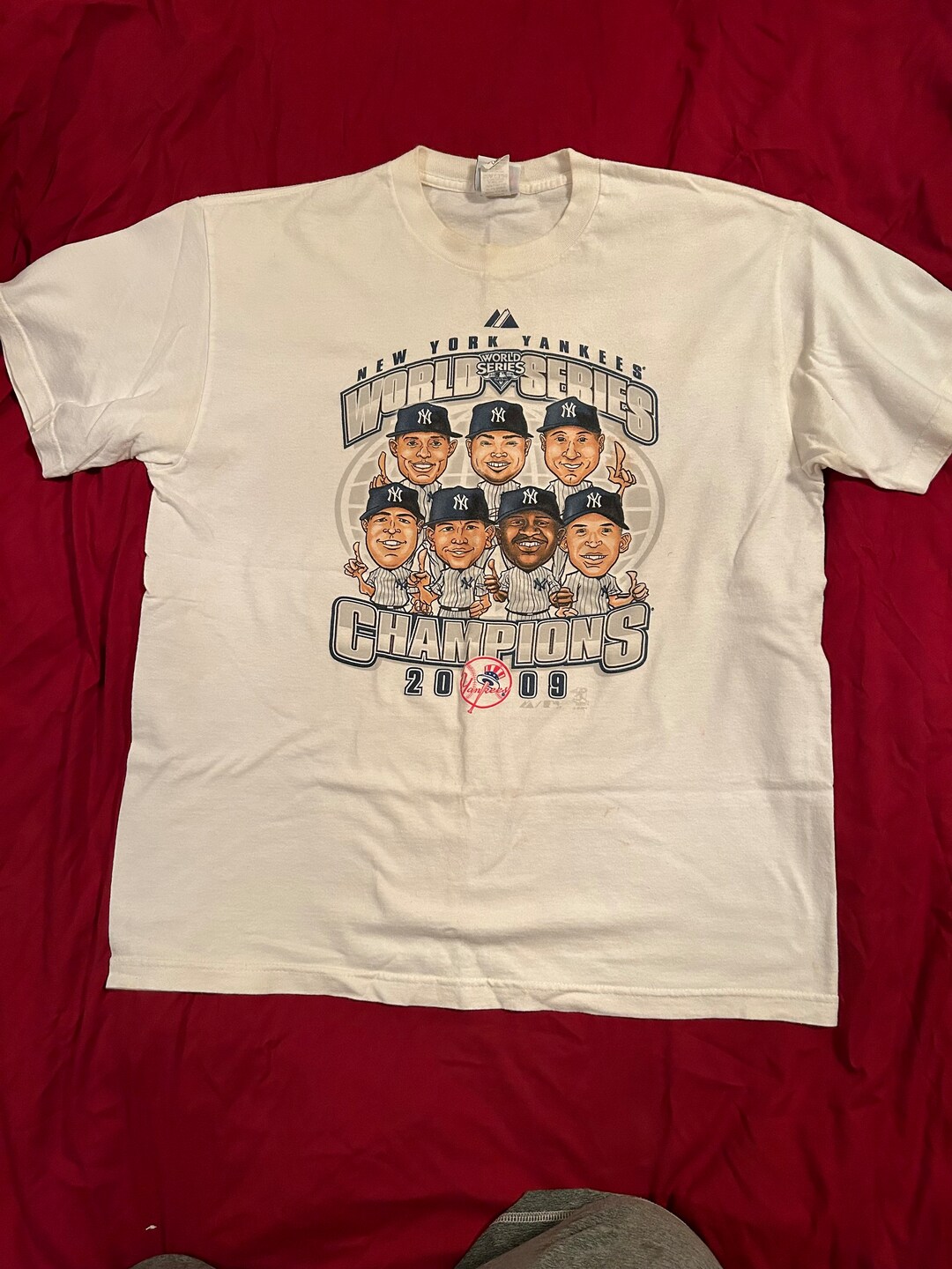 2009 NY Yankees World Champions Cartoon Character Mens L T-shirt - Etsy