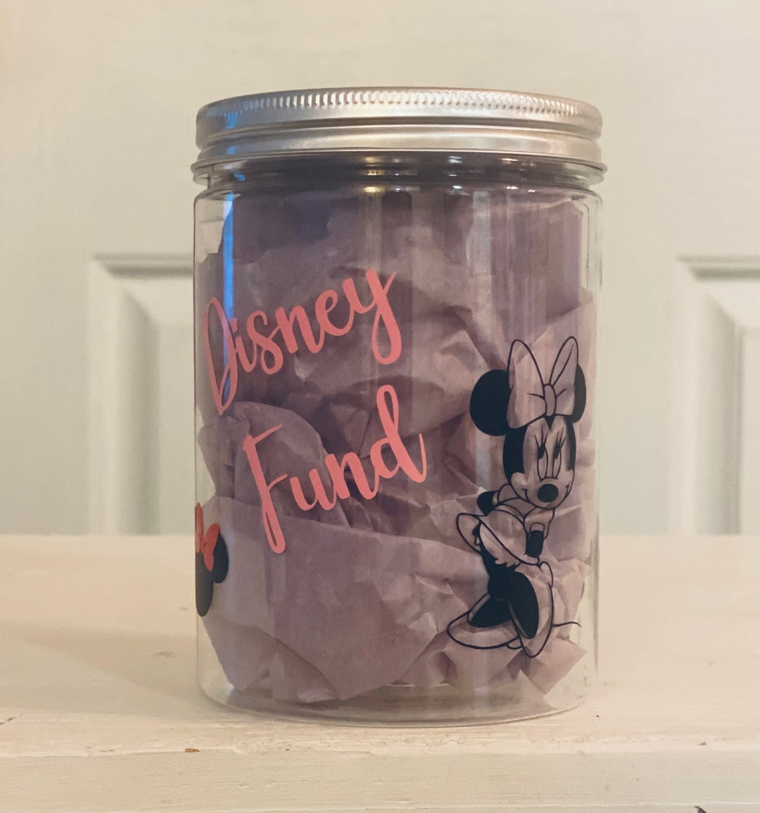 Disney Savings Jar - Twist Top - Handmade With Permanent Vinyl - Etsy