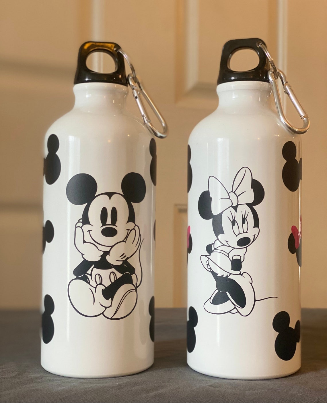 20oz Aluminum Minnie/mickey Water Bottle Personalized With - Etsy