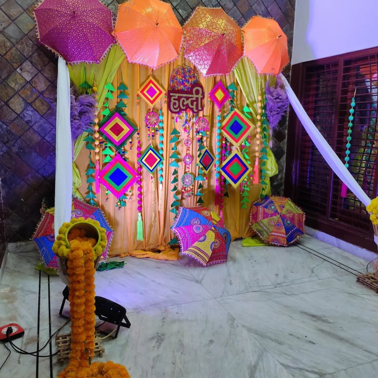 Complete Haldi Backdrop With Umbrella/ Haldi Backdrop/ Haldi Decor ...