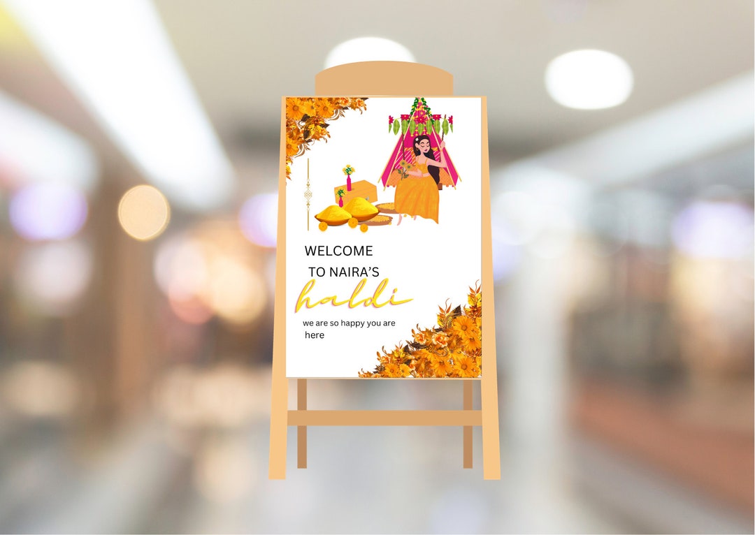 Haldi Sign Board for Wedding Customize Haldi and Mehandi - Etsy