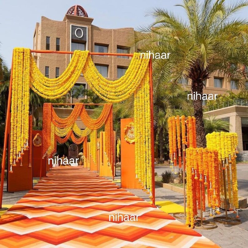 10 Feet Real Looking Like Marigold Garlands for Haldi , Mehandi ...