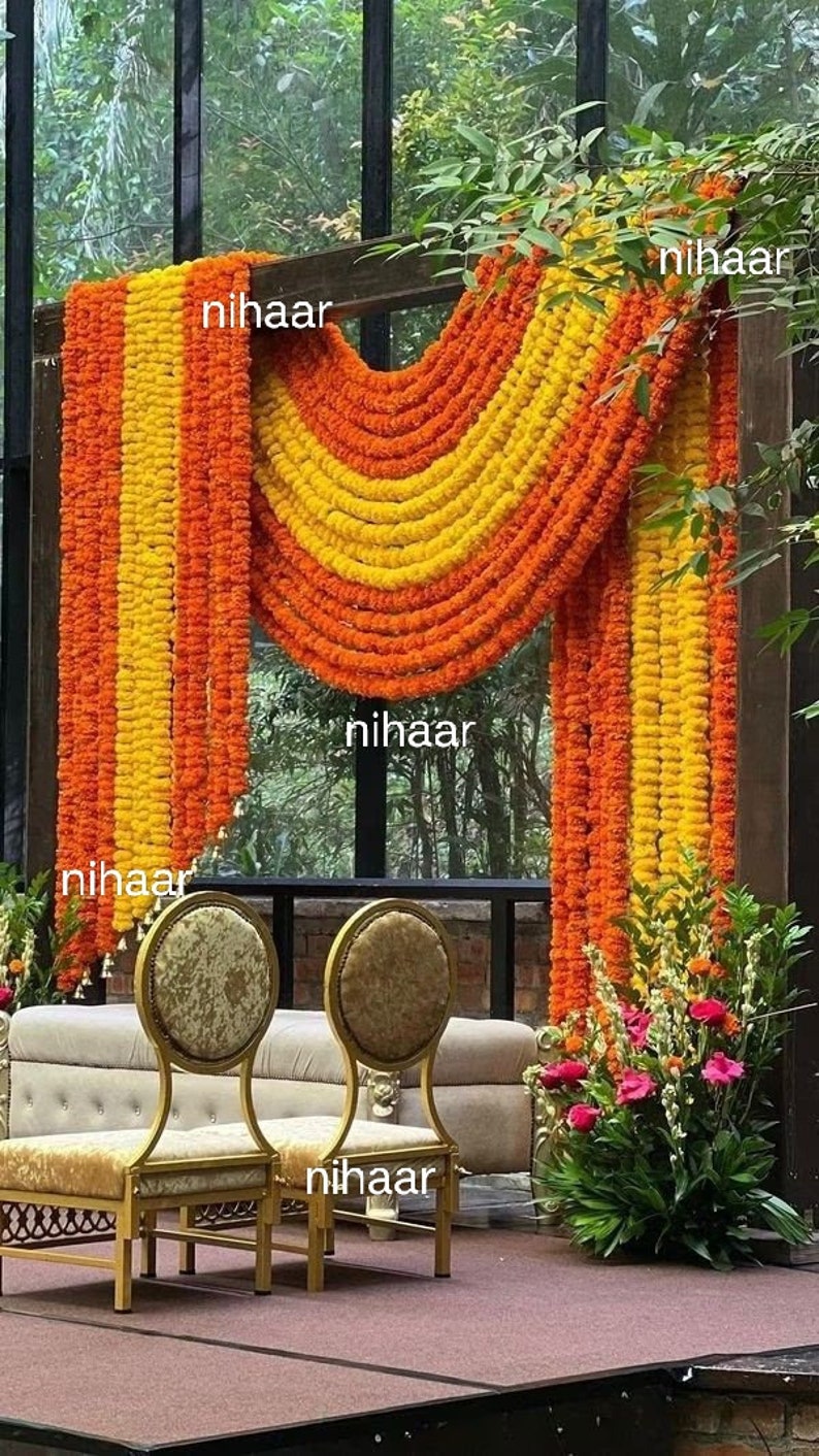 10 Feet Real Looking Like Marigold Garlands for Haldi , Mehandi ...