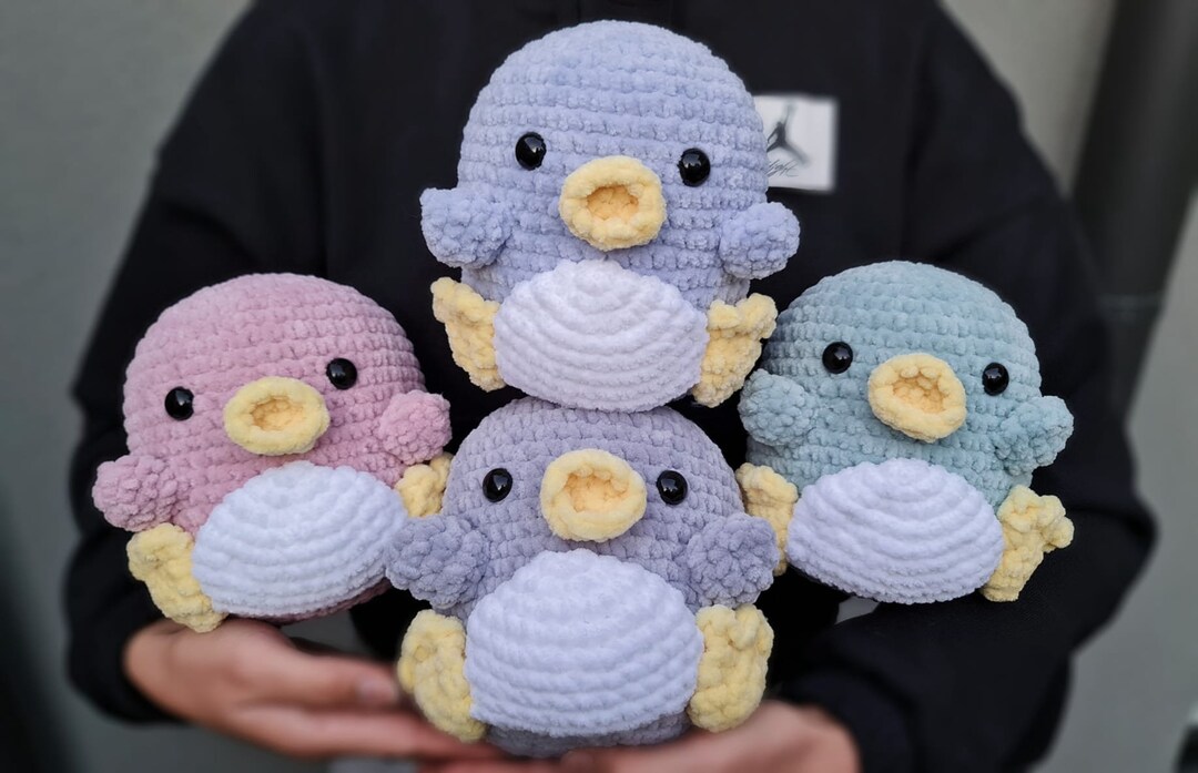 Baby Pale Penguins Amigurumi Crochet Plush - Etsy